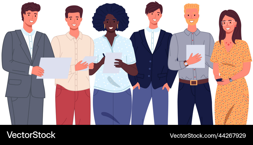 Co-workers Discussing in Office Royalty Free Vector Image
