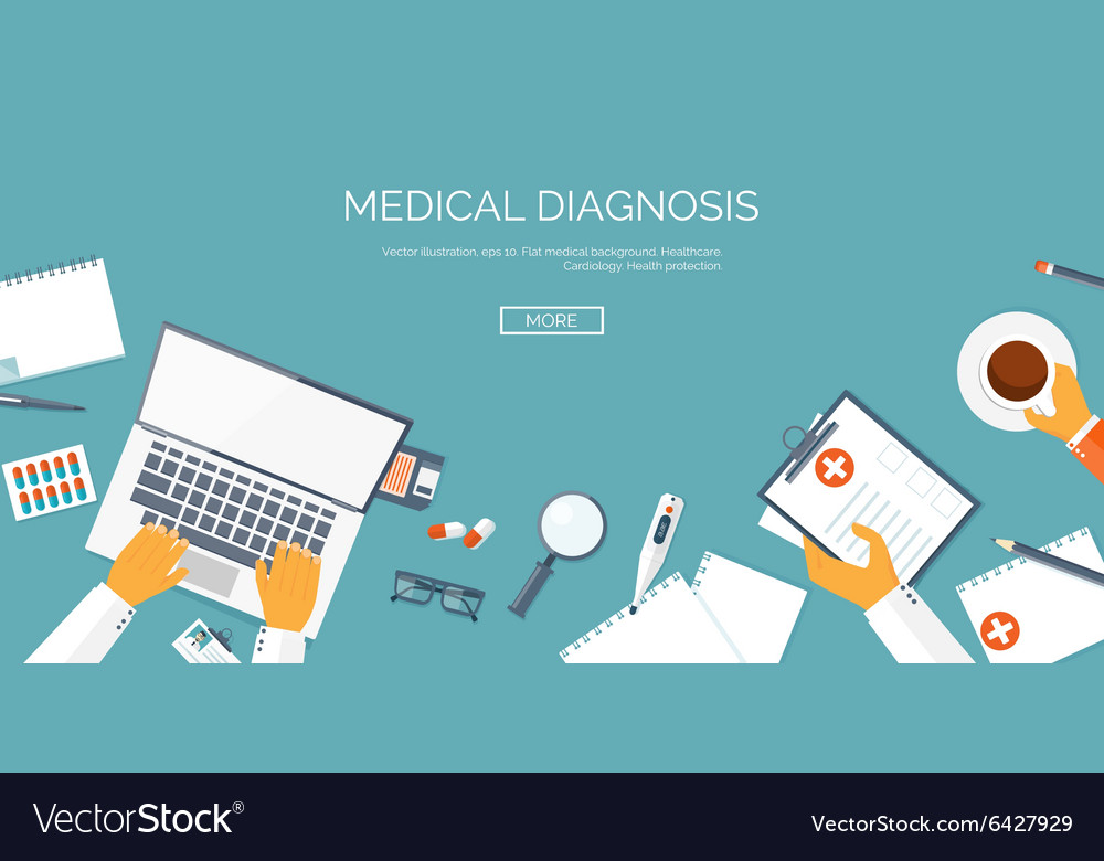 Flat header medical Royalty Free Vector Image - VectorStock