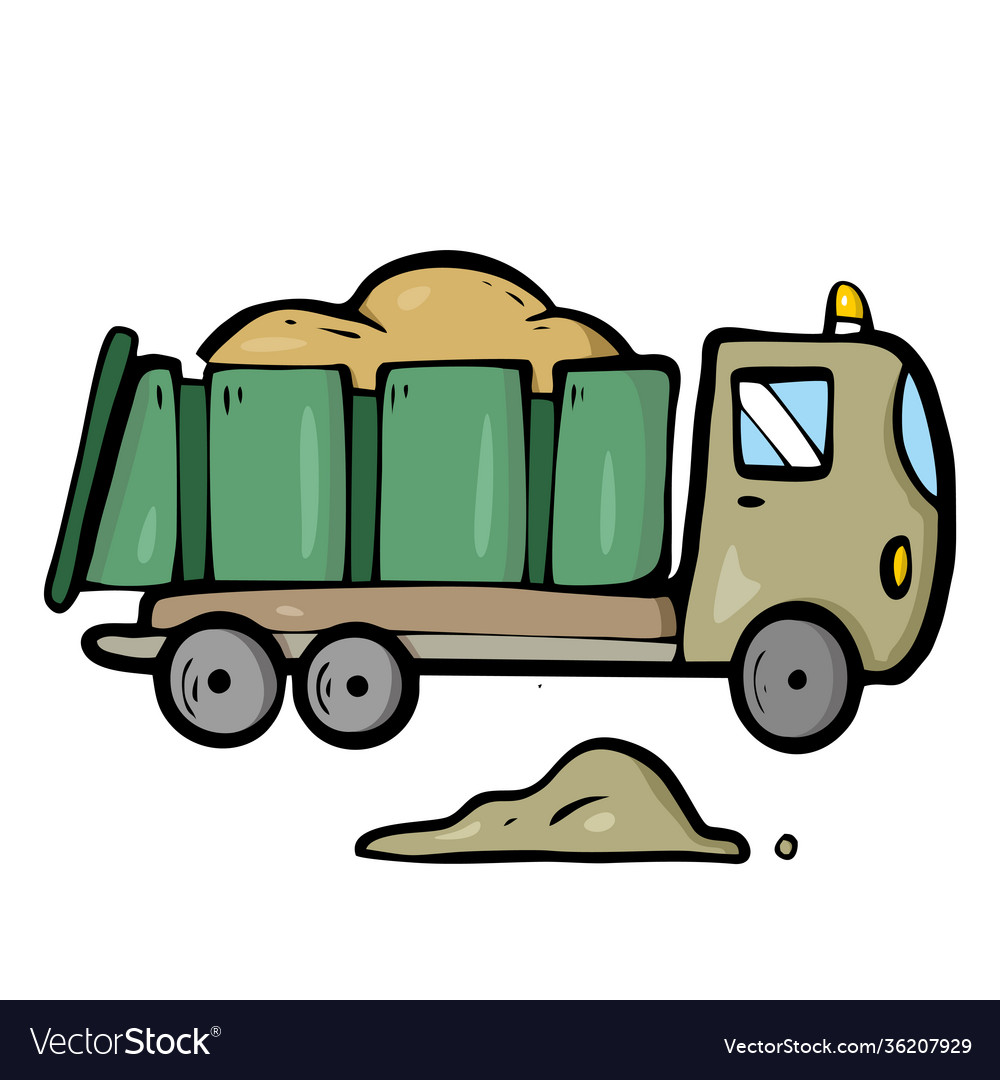 Lorry On White Background Cute Cartoon Transport Vector Image