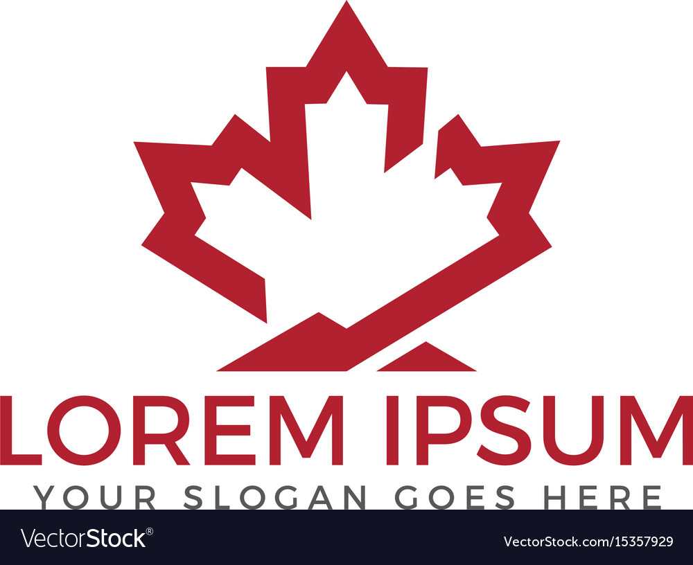 Red maple leaf logo design Royalty Free Vector Image