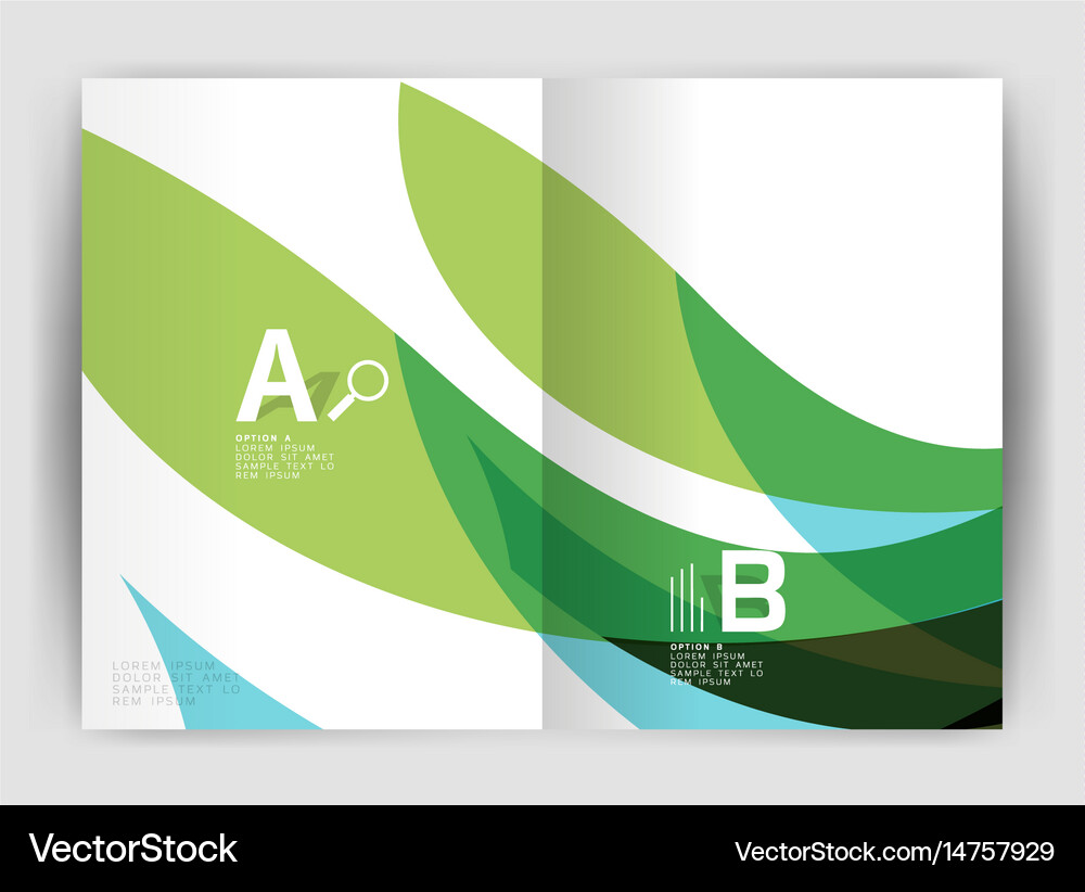 Wave design business brochure or annual report Vector Image