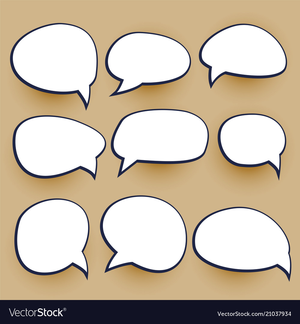Comic chat bubbles elements set Royalty Free Vector Image