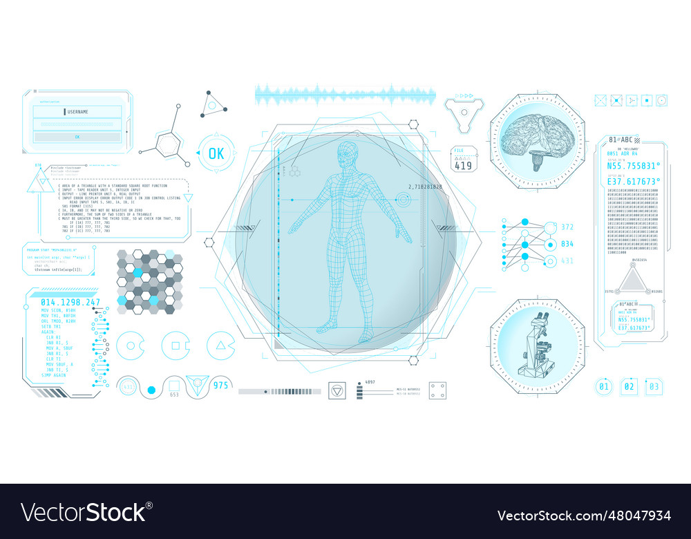 Hud interface design for decoding big data Vector Image Hud interface design for decoding big data Vector Image