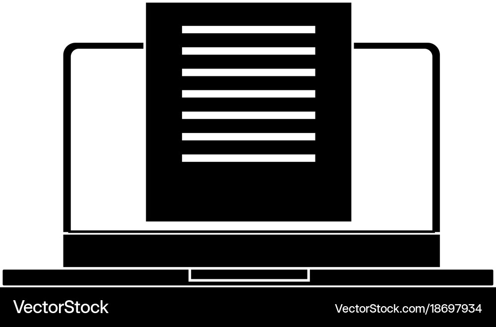 Laptop and document design Royalty Free Vector Image