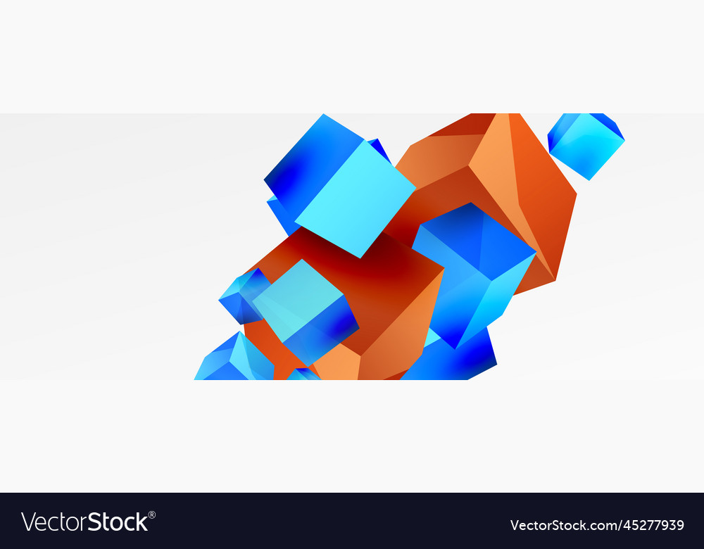 3d Cubes Abstract Background Composition Vector Image