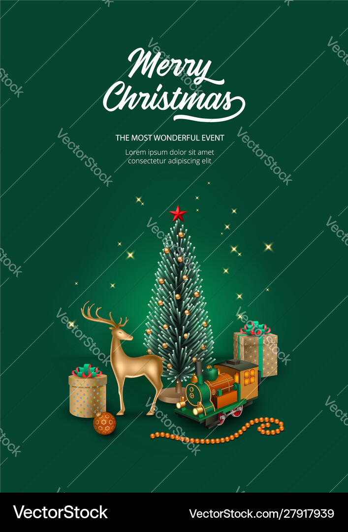 Christmas retro poster Royalty Free Vector Image