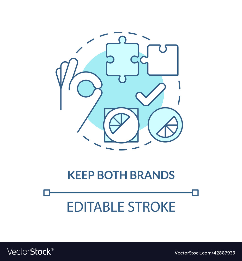 Keep both brands turquoise concept icon Royalty Free Vector