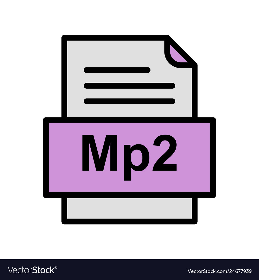 Mp2 file document icon Royalty Free Vector Image