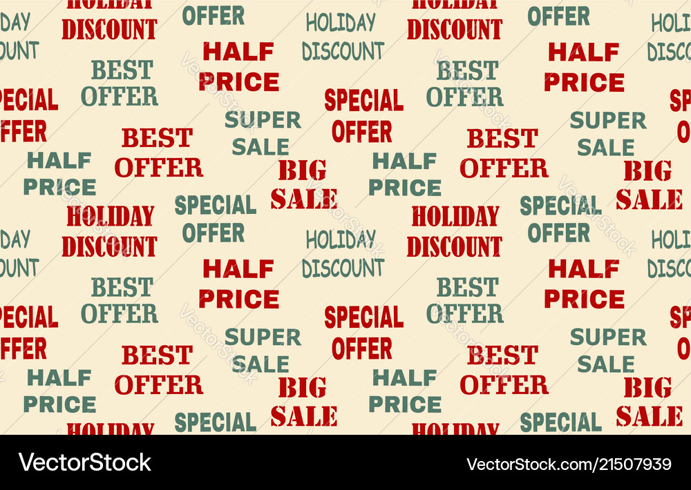 Seamless background with promotional offers Vector Image