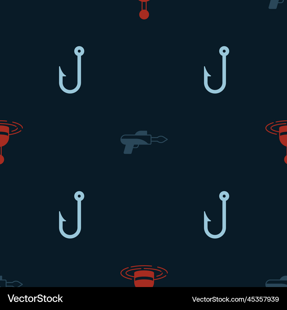 Set fishing float in water harpoon and hook Vector Image