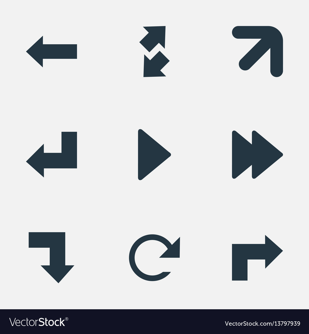 Set simple pointer icons Royalty Free Vector Image