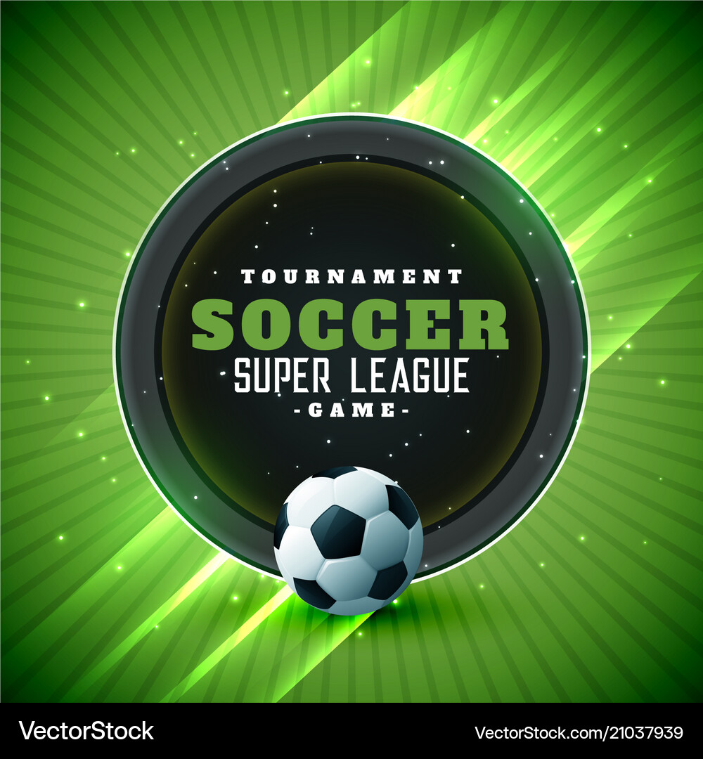 Soccer tournament league background with text Vector Image