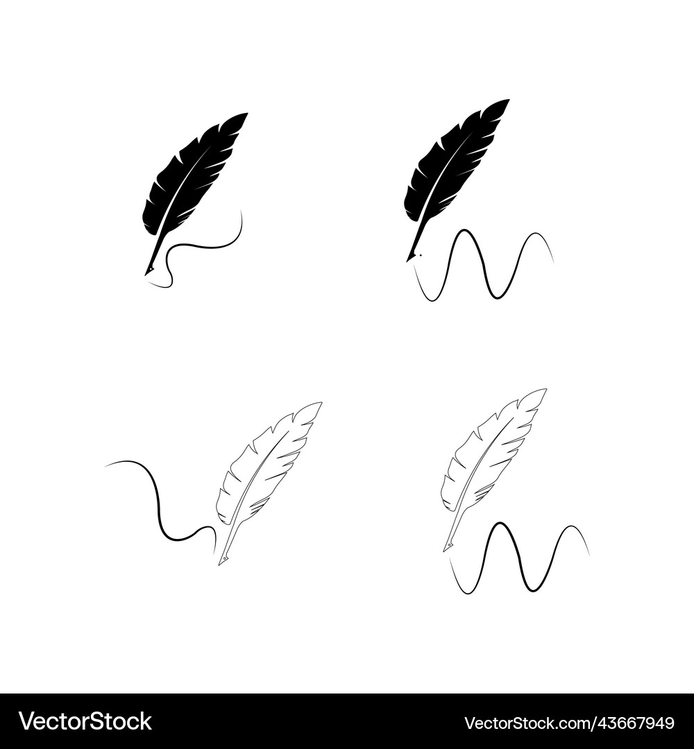Feather pen logo Royalty Free Vector Image - VectorStock