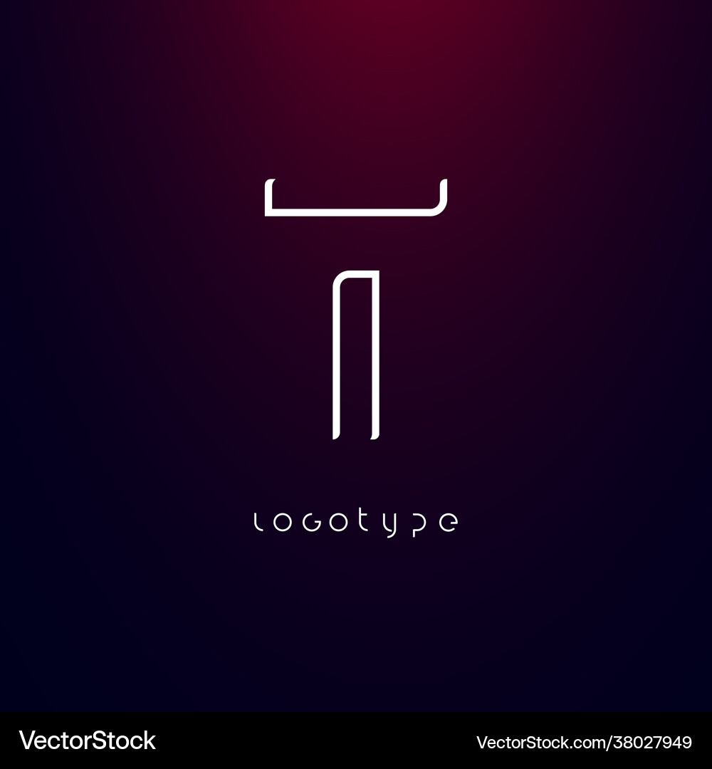Futurism style letter t minimalist type Royalty Free Vector