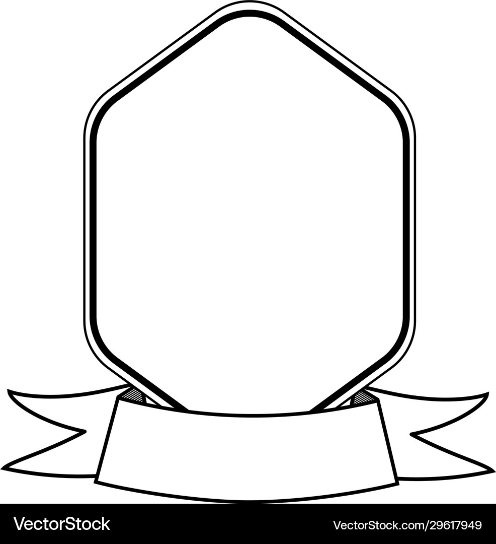 Hexagon with rounded edges tape elegant logo Vector Image