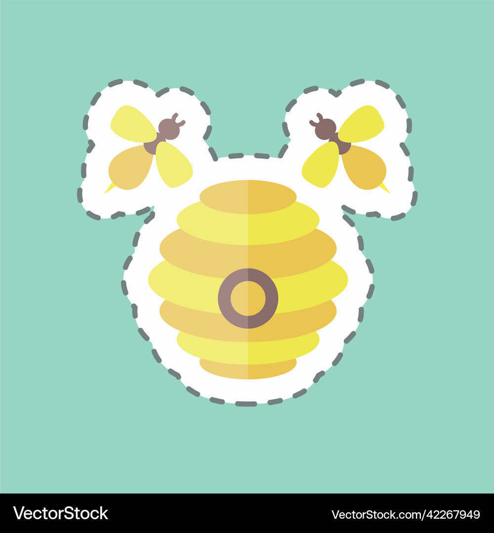Sticker line cut hive suitable for garden symbol Vector Image