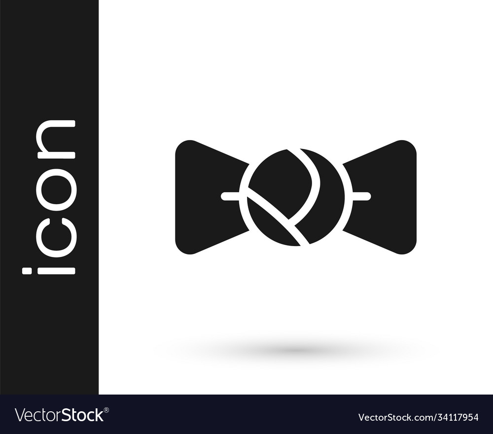 Black bow tie icon isolated on white background Vector Image