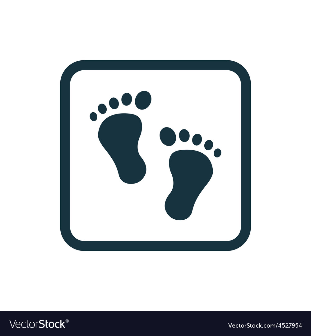 Footprints icon Rounded squares button Royalty Free Vector Footprints icon Rounded squares button Royalty Free Vector