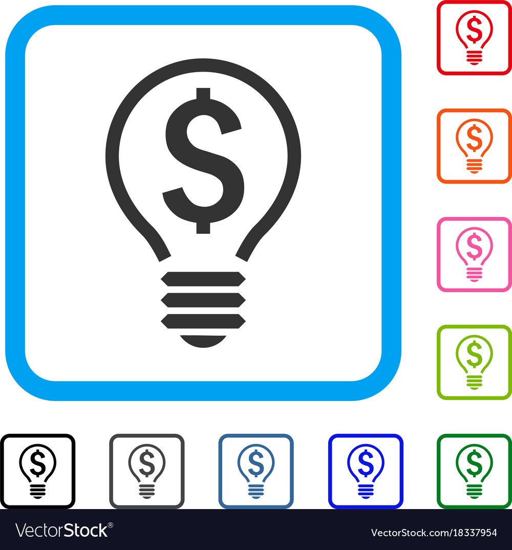 Patent Bulb Framed Icon Royalty Free Vector Image