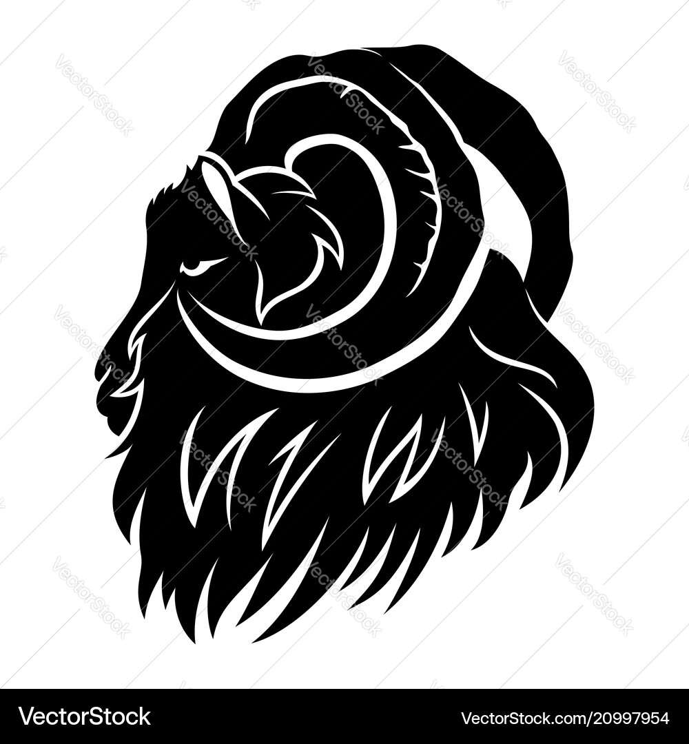 Sign of a black ram Royalty Free Vector Image - VectorStock