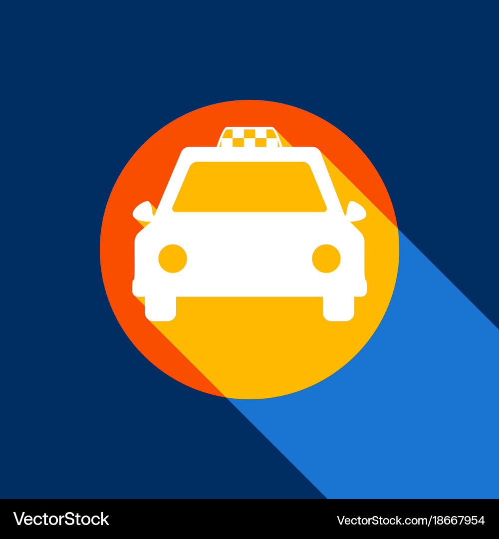 Taxi sign white icon Royalty Free Vector Image