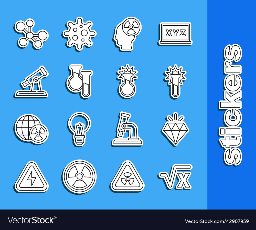 Set Line Square Root Of X Glyph Diamond Test Vector Image