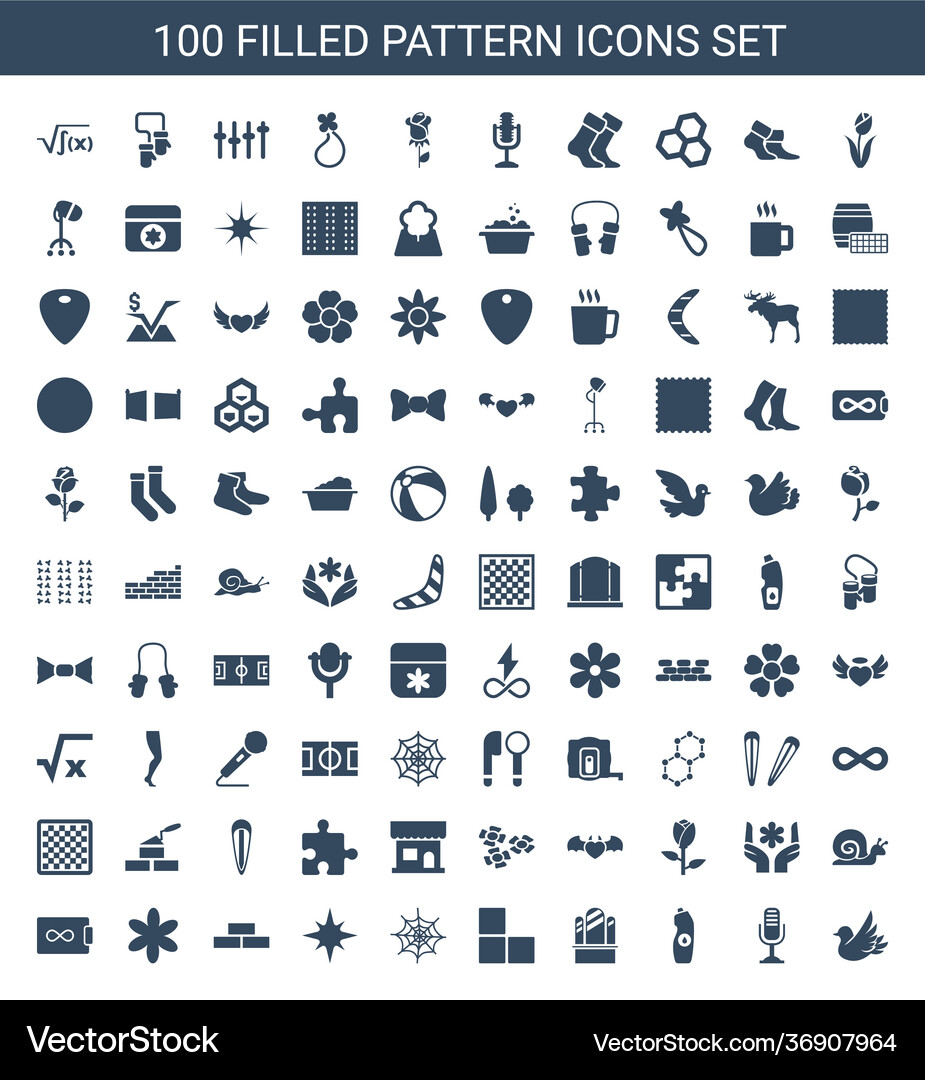 100 pattern icons Royalty Free Vector Image - VectorStock