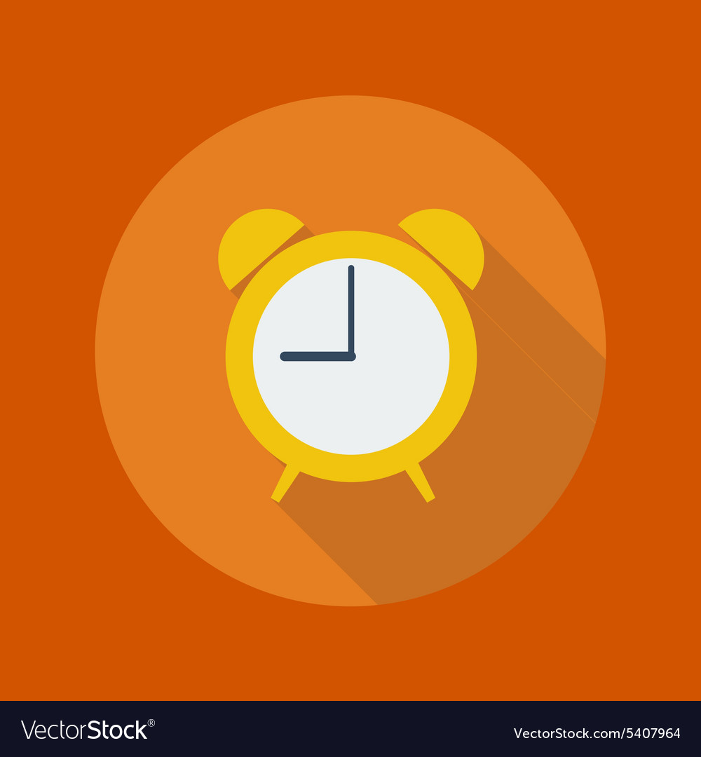 Education flat icon clock Royalty Free Vector Image