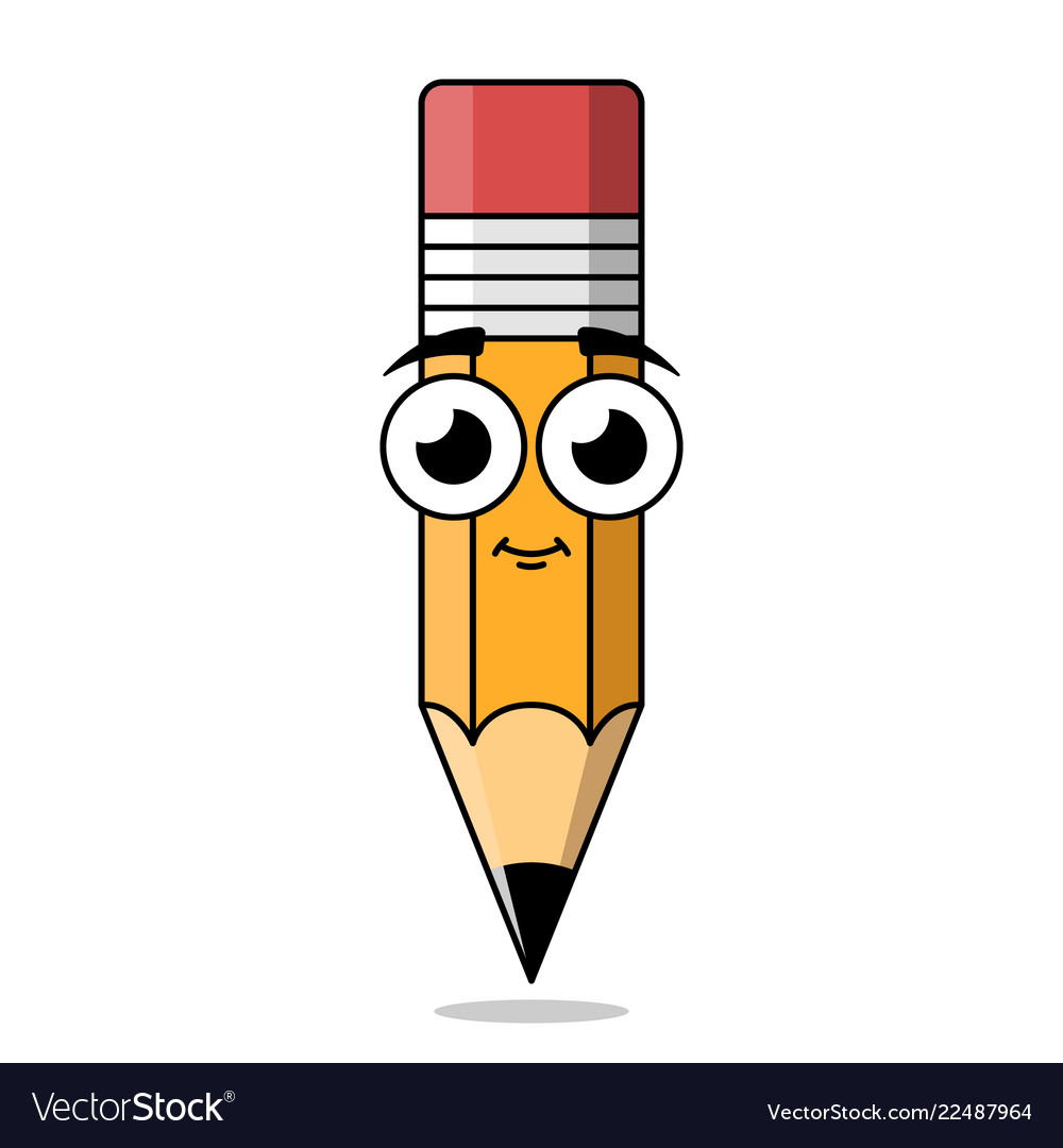 Pencil cute children character Royalty Free Vector Image