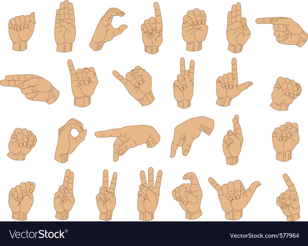 Sign language Royalty Free Vector Image - VectorStock