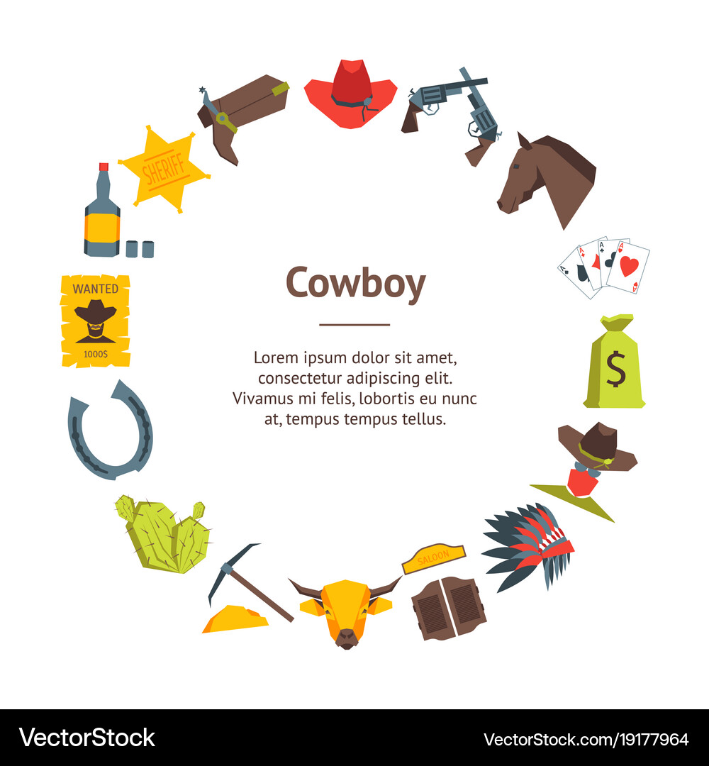 Western Cowboy Banner Royalty Free Vector Image