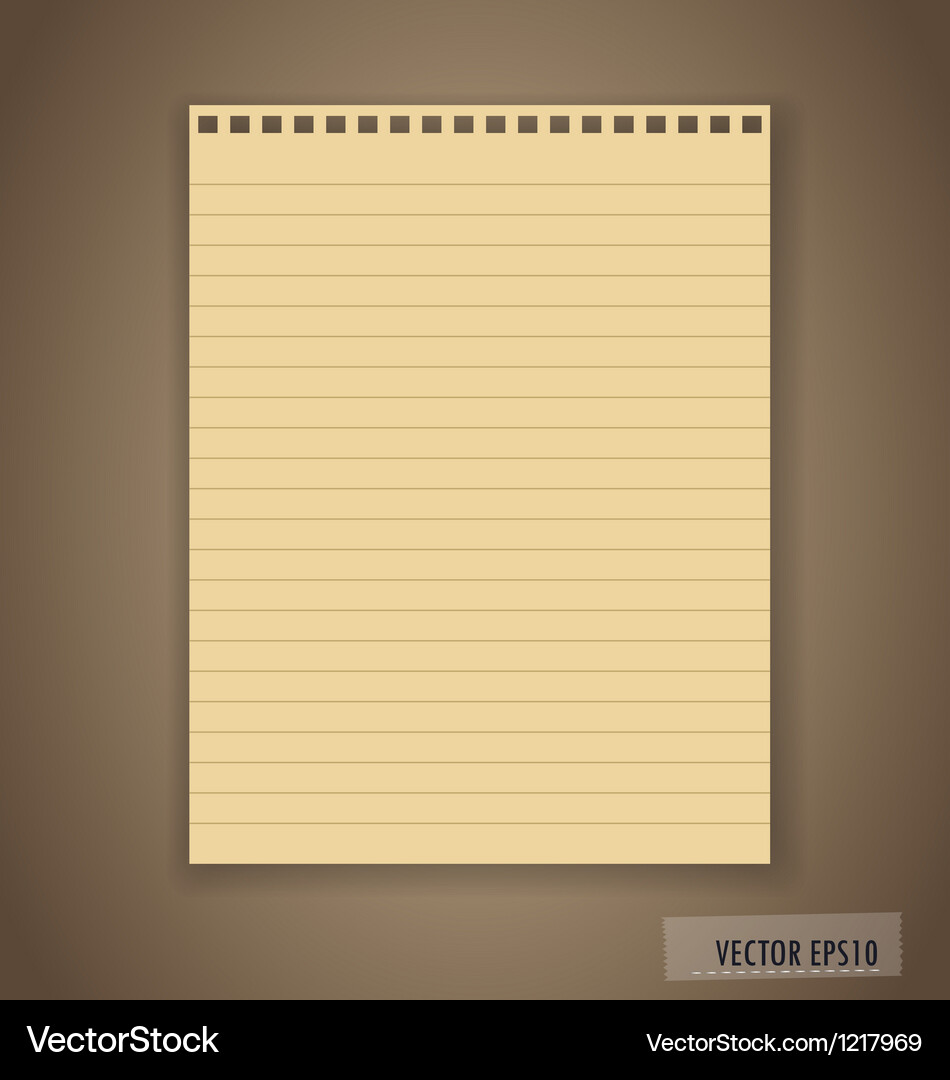 Blank Paper Sheet for Note Taking Royalty Free Vector Image