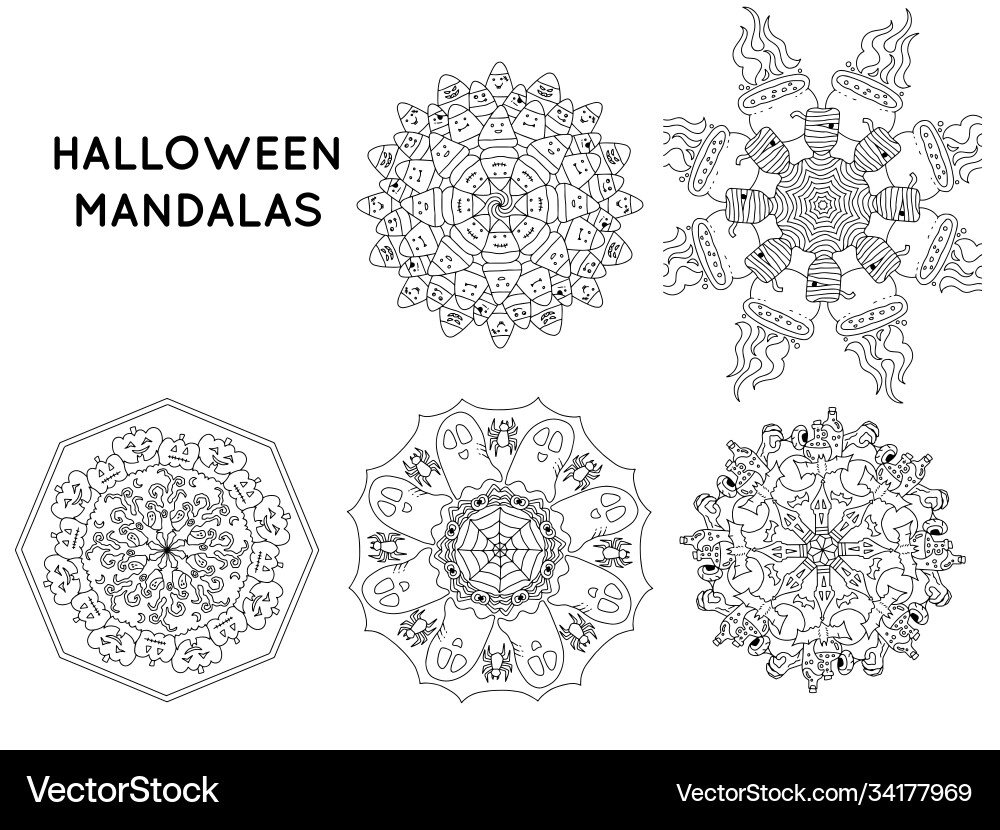 Halloween theme mandala Royalty Free Vector Image