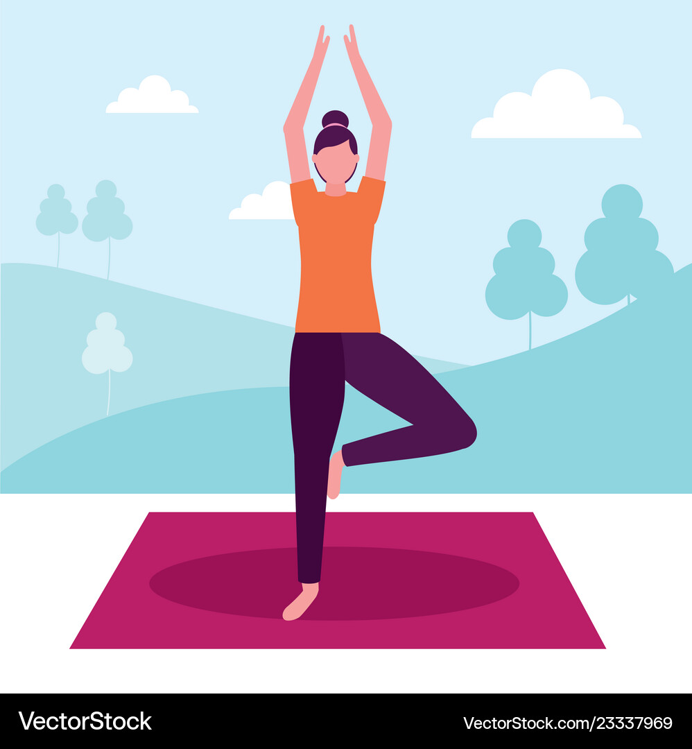People yoga activity Royalty Free Vector Image