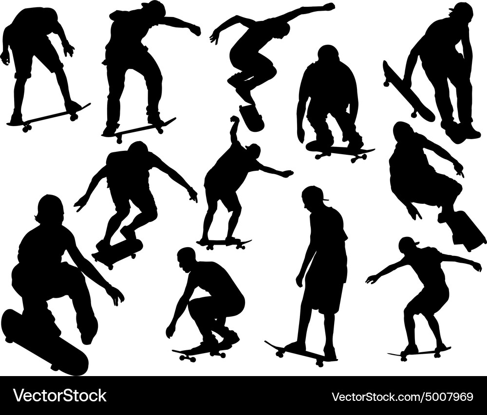 Skateboard collection Royalty Free Vector Image