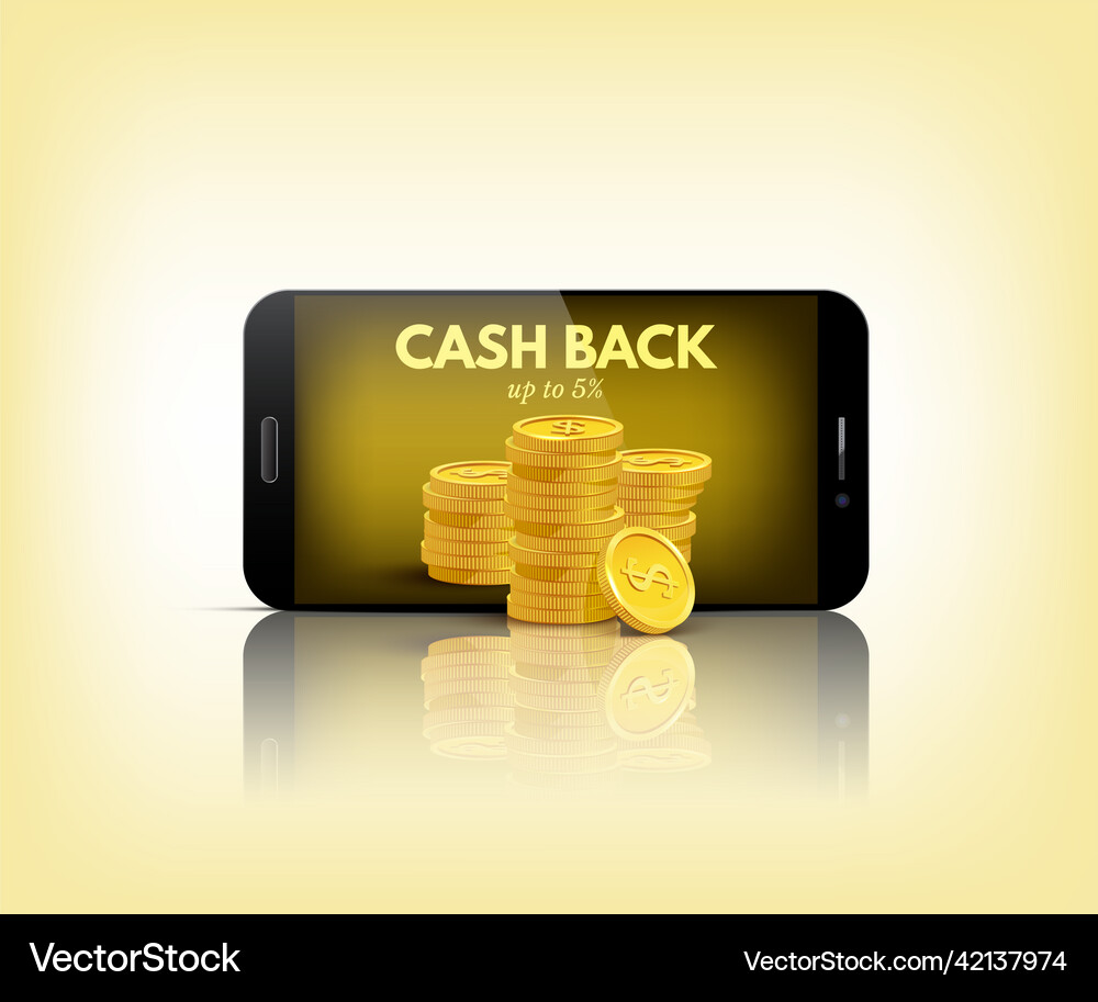 Cash back conceptual smart Royalty Free Vector Image
