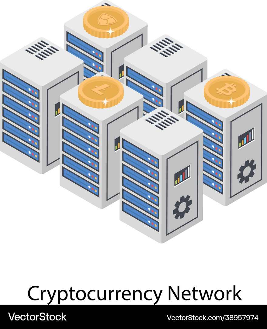 Cryptocurrency cloud mining Royalty Free Vector Image