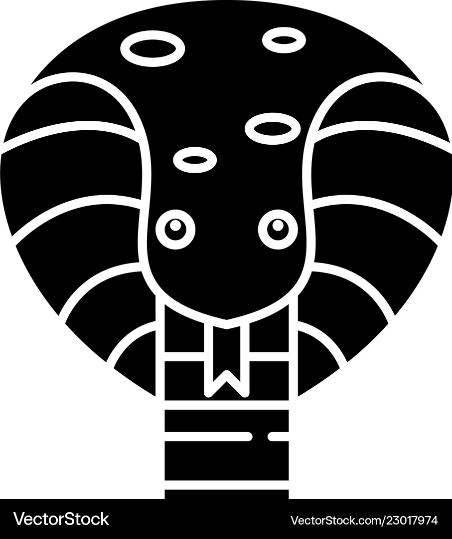 Cute snake black icon sign on isolated Royalty Free Vector