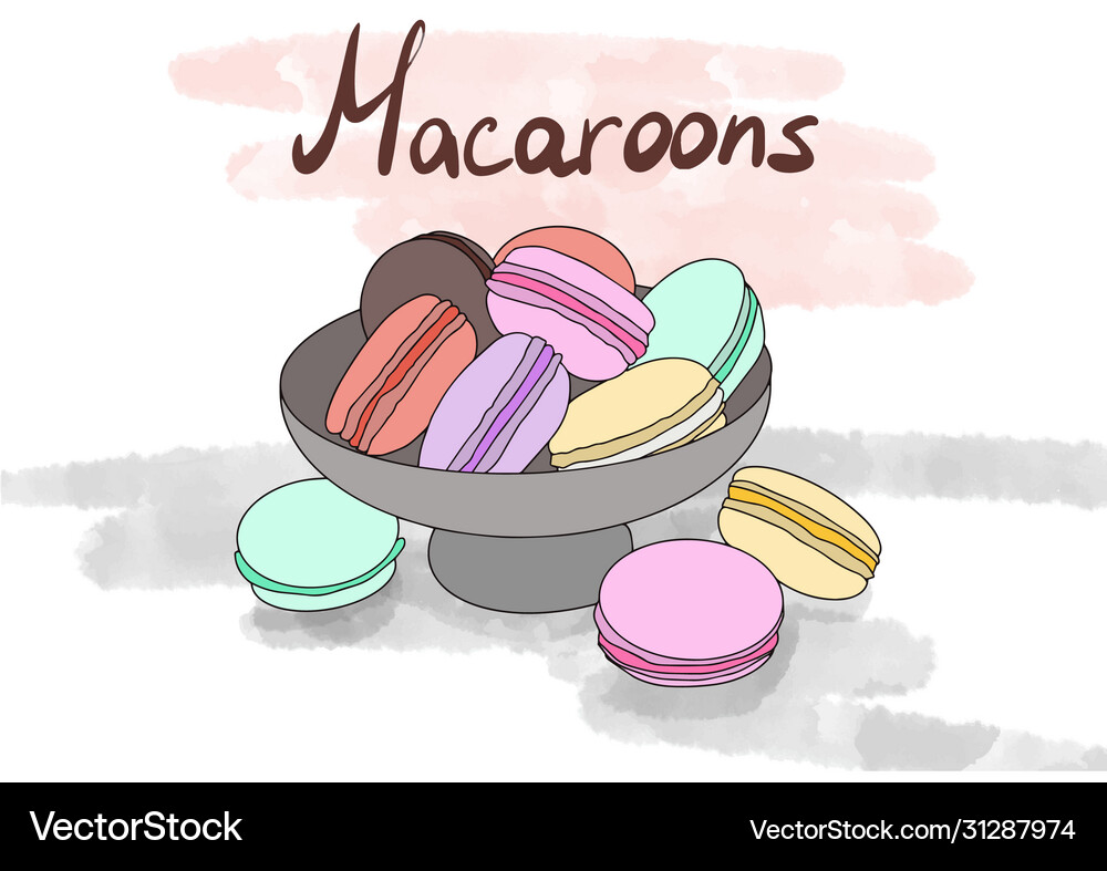 Hand drawn macaroons Royalty Free Vector Image