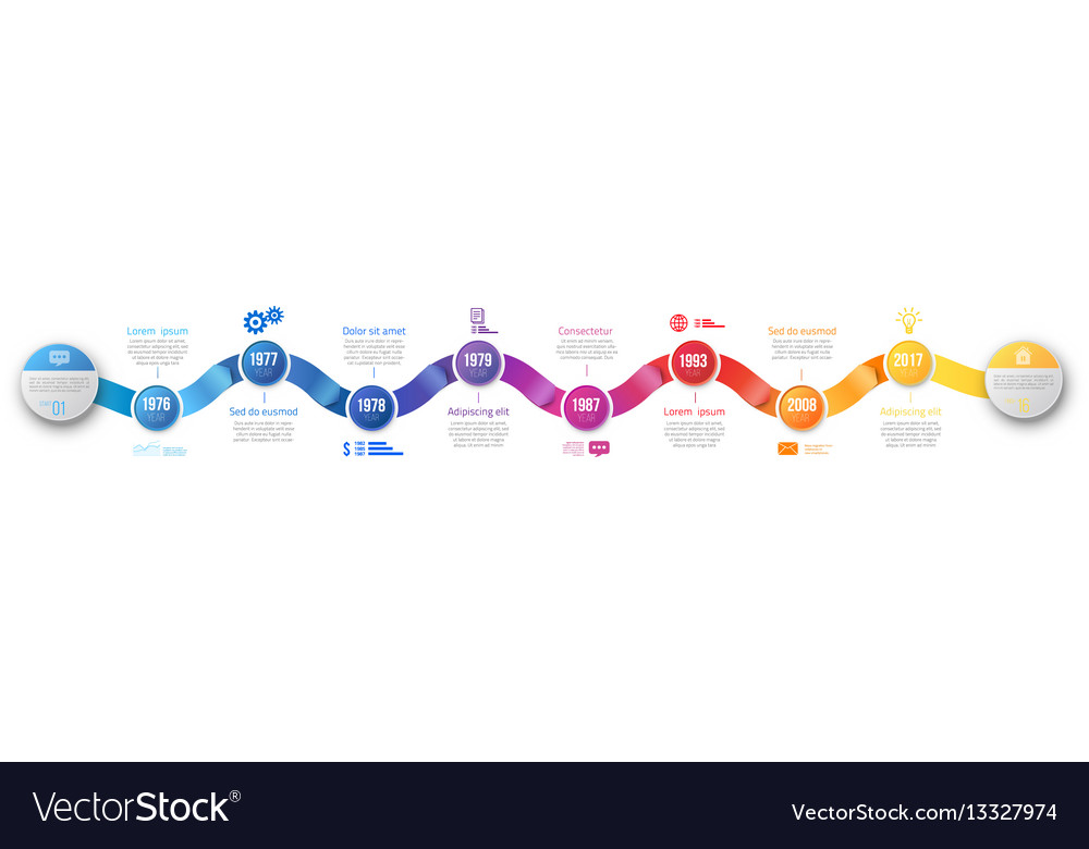 Infographics arrow timeline hystory template Vector Image Infographics arrow timeline hystory template Vector Image