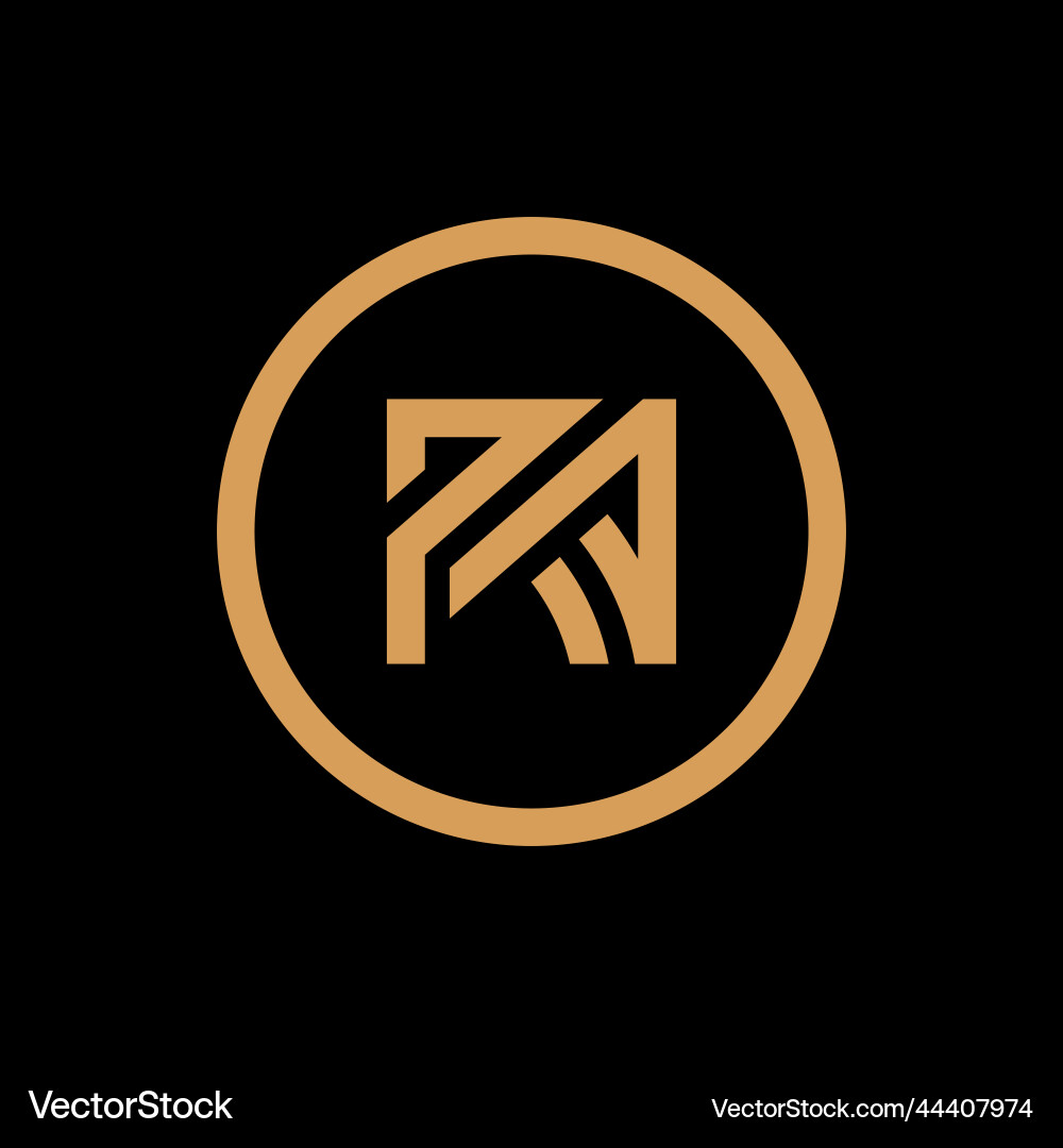 Initial letter ra ar monogram logo Royalty Free Vector Image