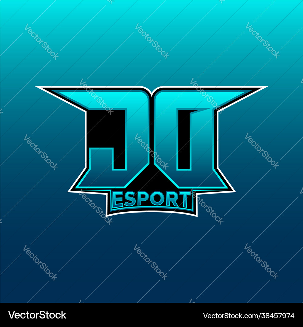Jd initial gaming logo esports geometric designs Vector Image