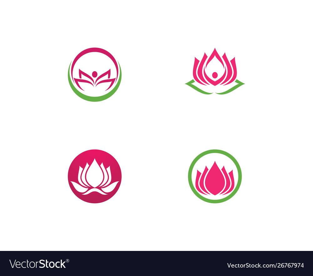 Lotus flowers logo template Royalty Free Vector Image