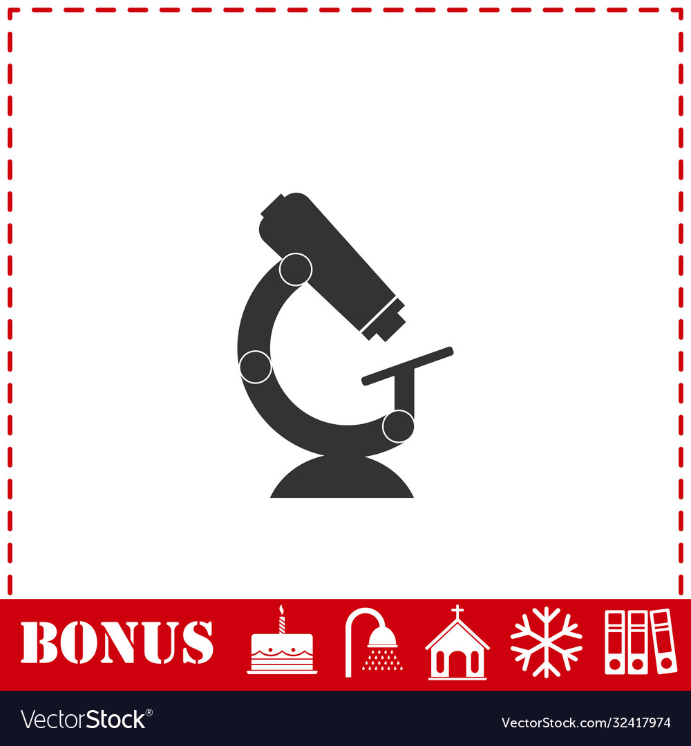 Microscope icon flat Royalty Free Vector Image