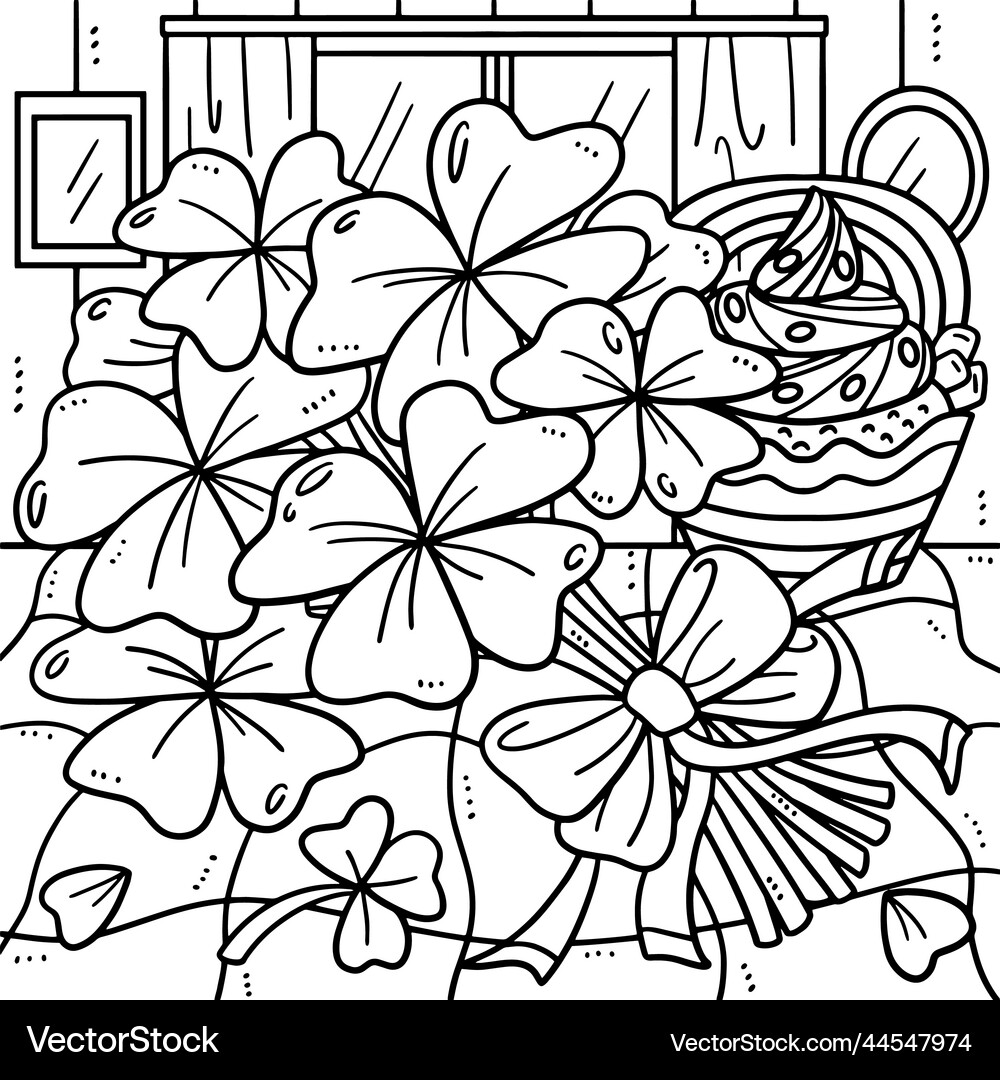 Saint patricks day bundle of shamrocks coloring Vector Image