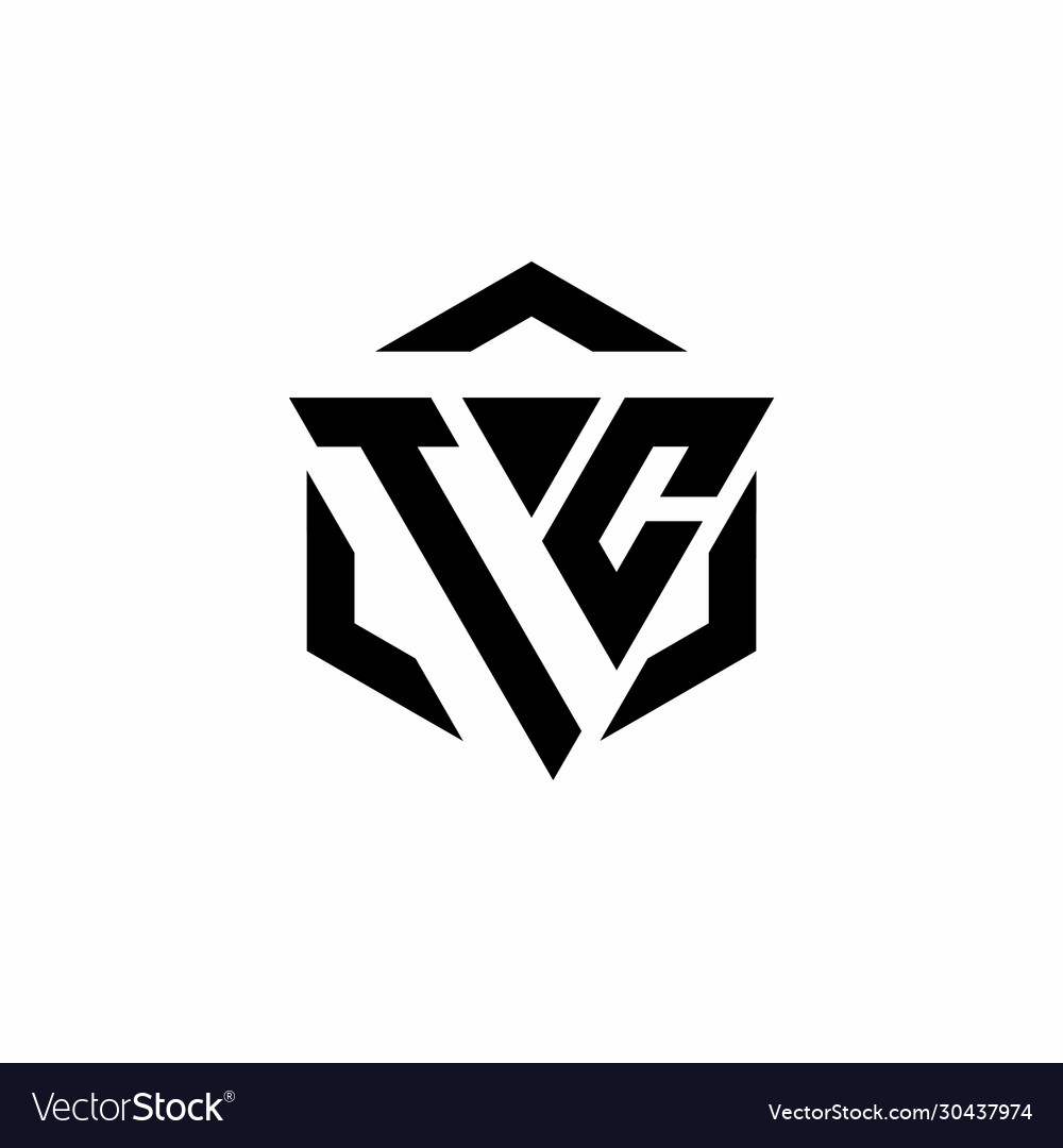 Tc logo monogram with triangle and hexagon modern Vector Image Tc logo monogram with triangle and hexagon modern Vector Image
