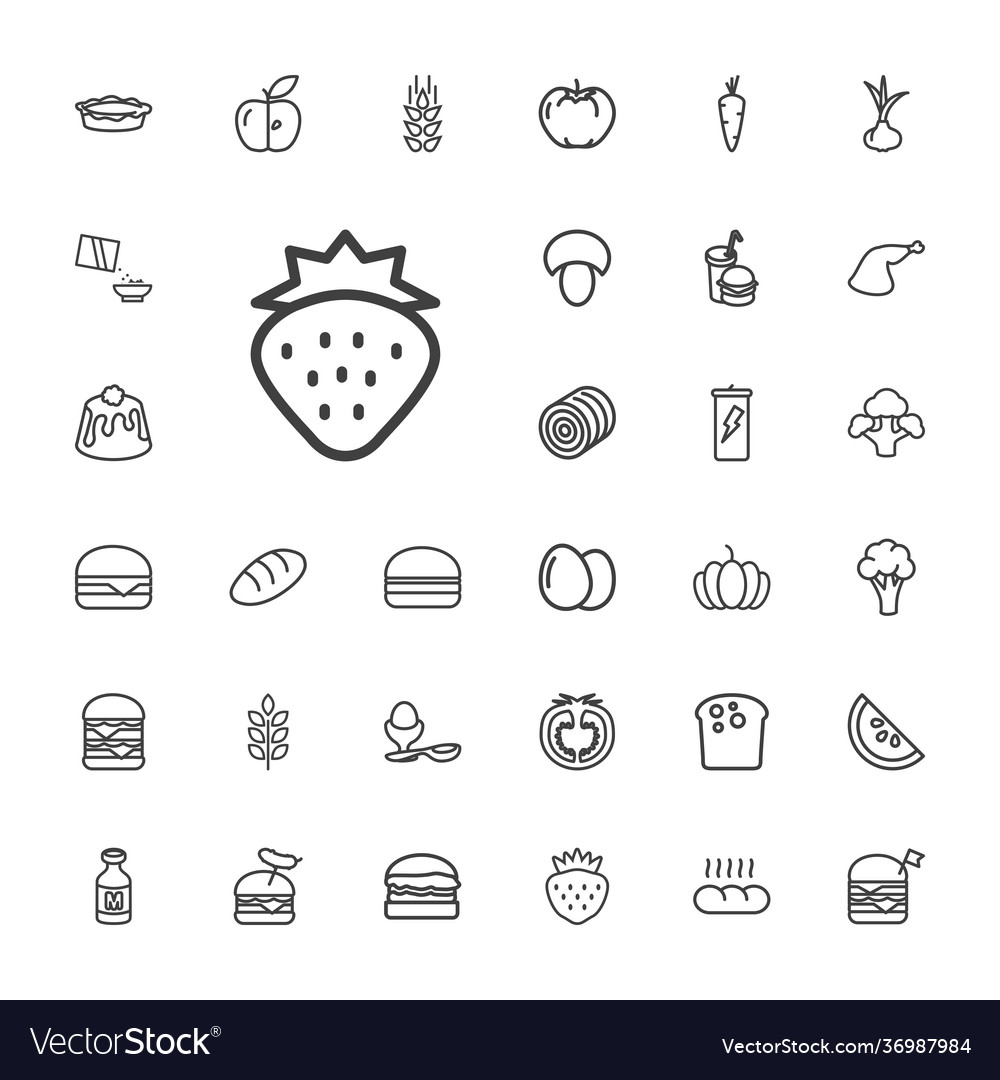 33 nutrition icons Royalty Free Vector Image - VectorStock