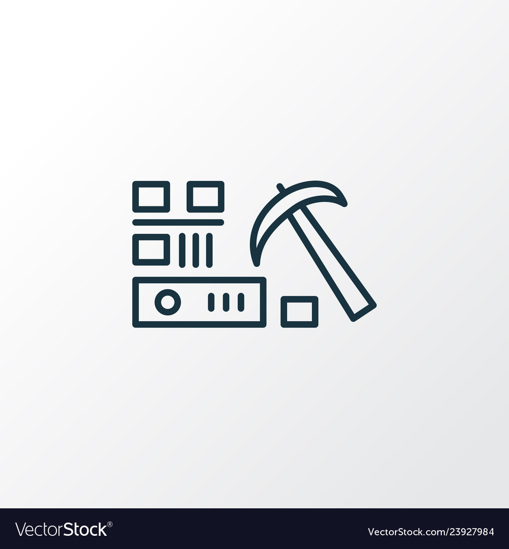 Data mining icon line symbol premium quality Vector Image