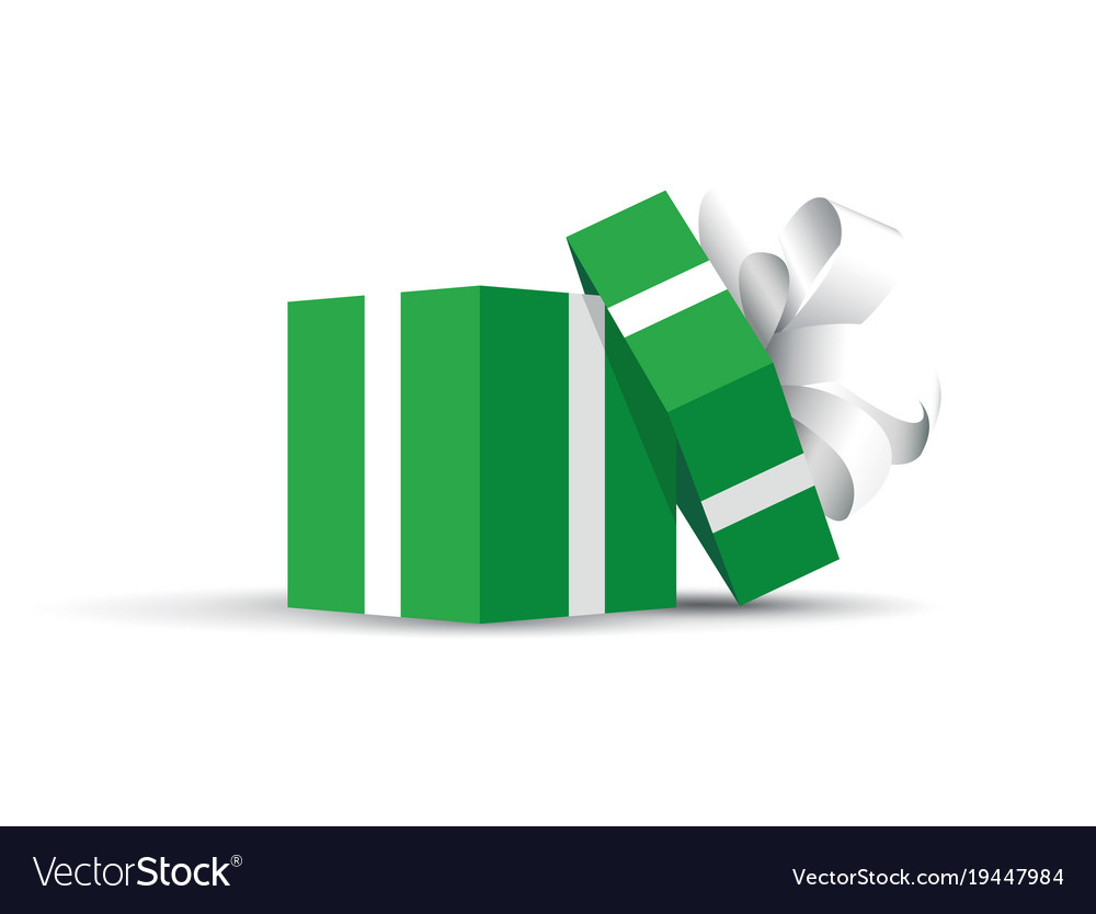 Green opened present Royalty Free Vector Image