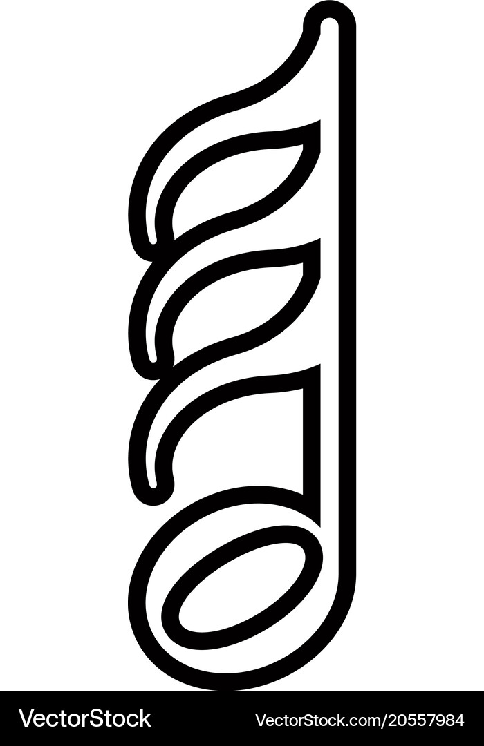 Isolated thirty-second note musical Royalty Free Vector